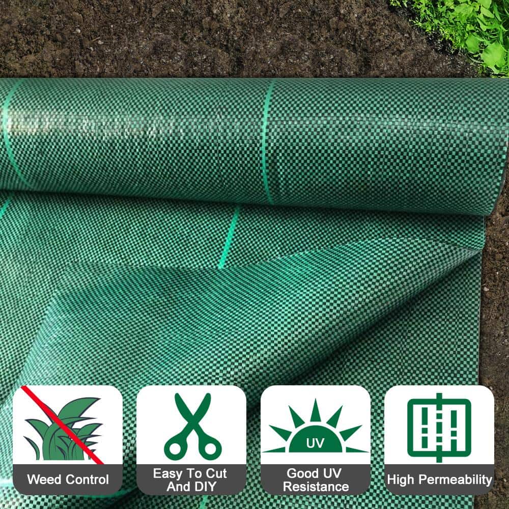 Agfabric 6 ft. x 50 ft. Garden Weed Barrier Fabric Weed Mat Landscape ...
