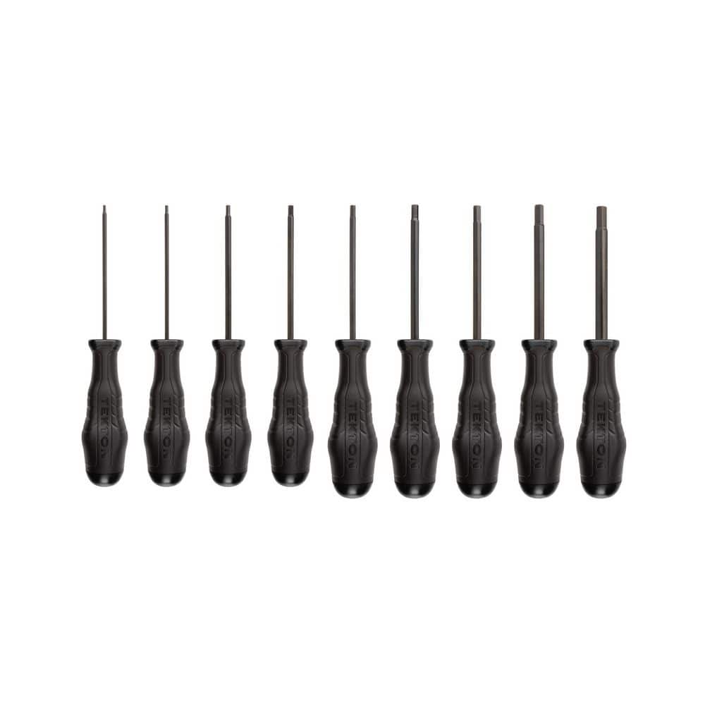 TEKTON Hex High-Torque Black Oxide Blade Screwdriver Set, 9-Piece (5/64 ...