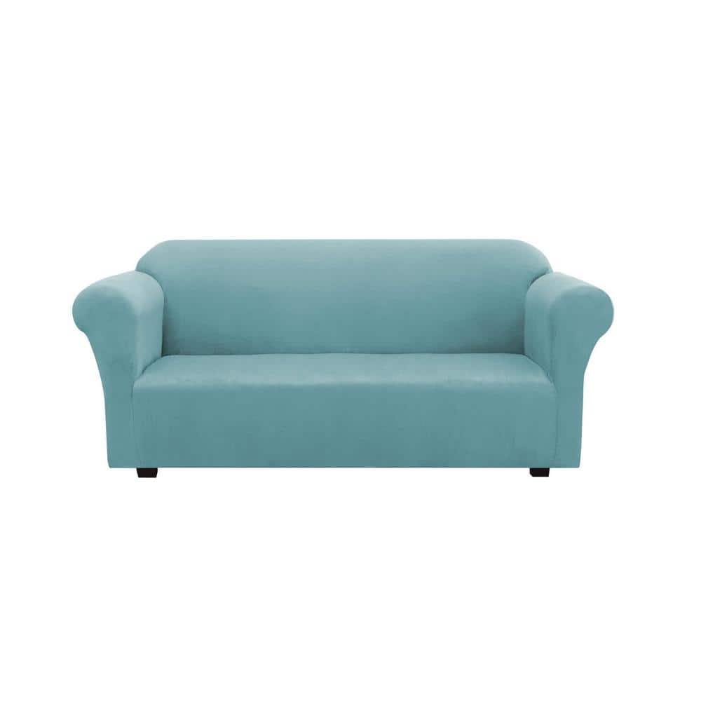 Harper Lane Turquoise Suede Stretch Fit Sofa Slipcover 12775A - The ...