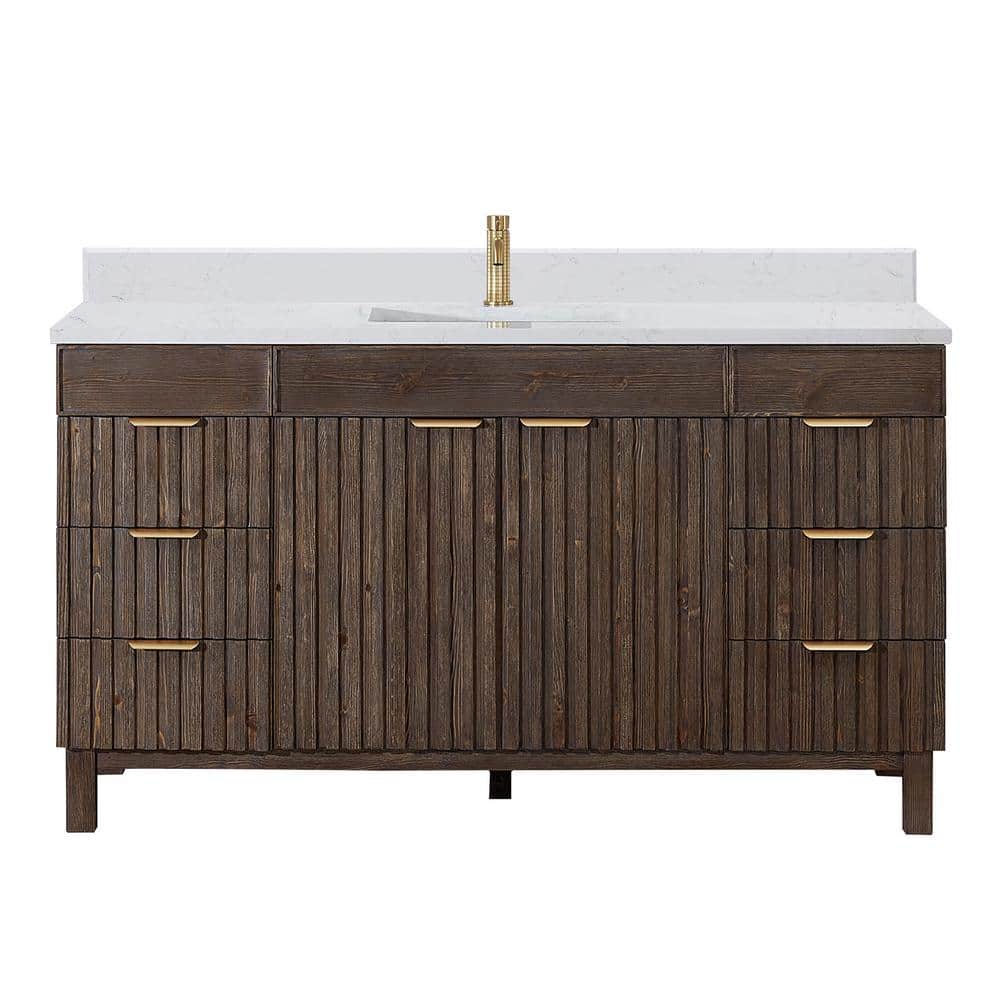 ROSWELL Palos 60 in.W x 22 in.D x 33.9 in.H Single Sink Bath Vanity in ...