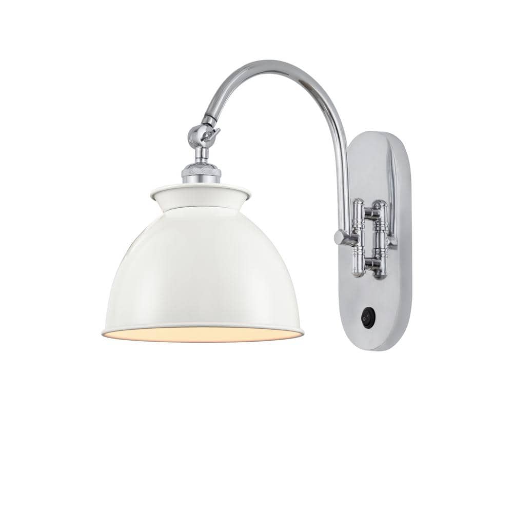 Innovations Adirondack 1-Light Polished Chrome, Glossy White Wall ...