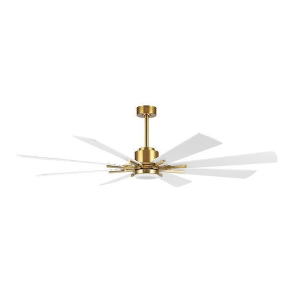 WINGBO 60 in. LED Indoor Gold Ceiling Fan with Remote WBCF-Q030-WH ...