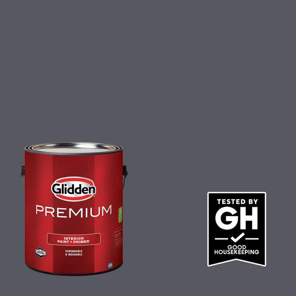 Glidden Premium 1 gal. PPG1013-6 Gray Flannel Semi-Gloss Interior Latex ...