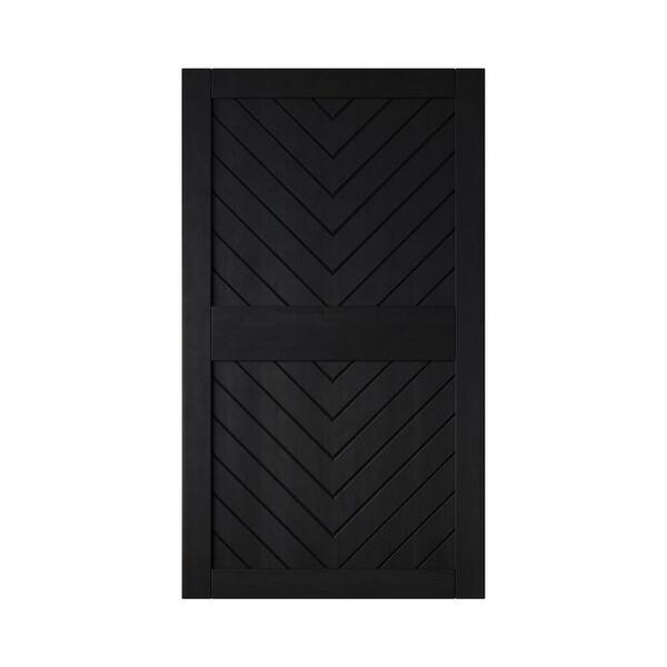 HOMACER JT3 50 in. x 84 in. C-Panel Solid Core Black Fishbone Design ...