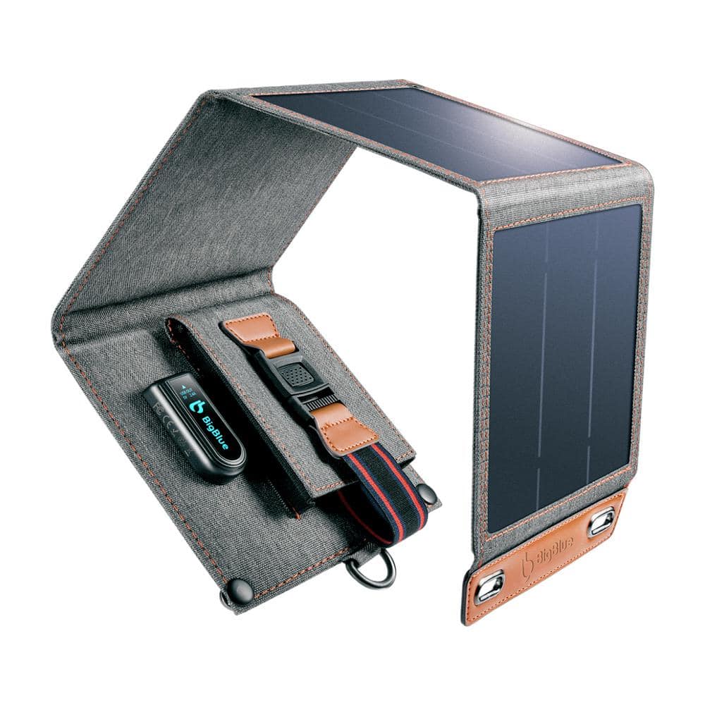14 Watt Portable Solar Battery Charger for Phones IPX4 Waterproof for Camping Hiking and Backpacking
