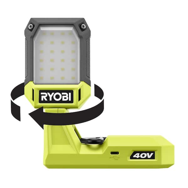 RYOBI 40V Cordless Battery Topper LED Work Light (Tool Only) RY40WL01B ...