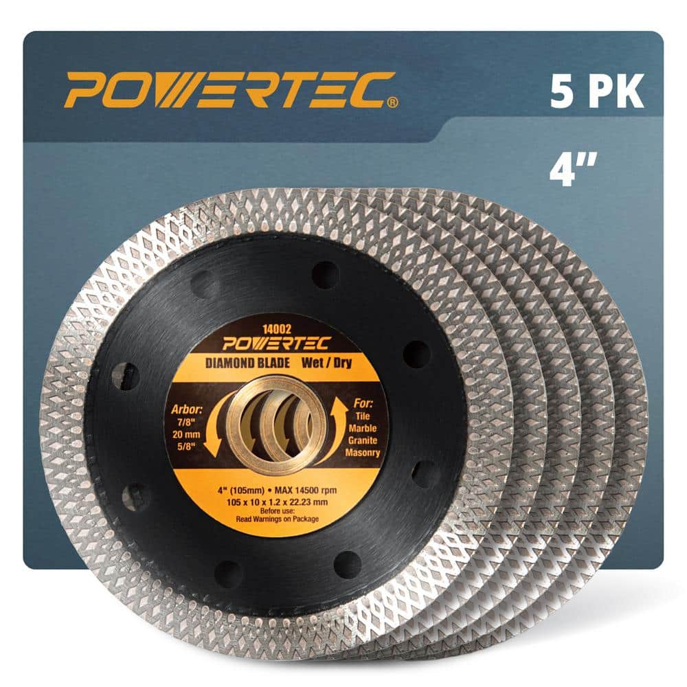 ‎POWERTEC 4 in. Turbo Mesh Rim, Super Thin Diamond Saw Blades for ...