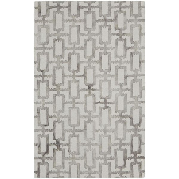 HomeRoots 10 ft. x 13 ft. Ivory Geometric Area Rug 2000511107 - The ...