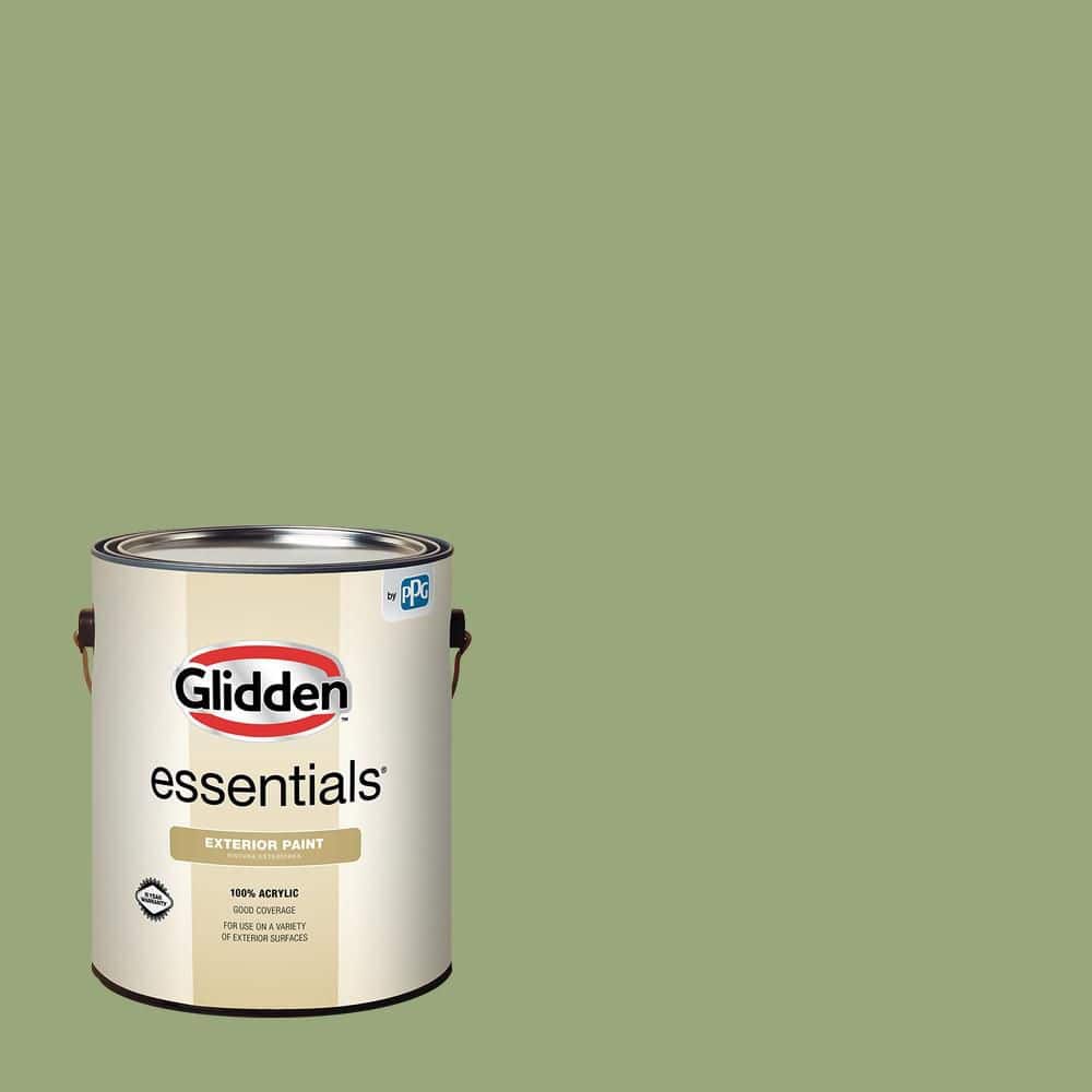 Glidden Essentials 1 gal. PPG1121-5 Guacamole Flat Exterior Paint ...