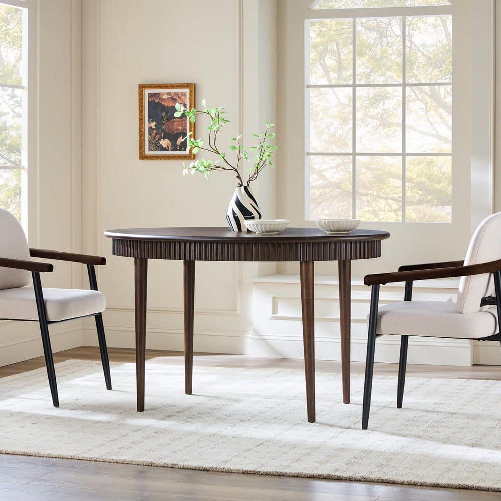 Walker Edison Furniture Company Samantha Modern Fluted Oval Solid Dark ...