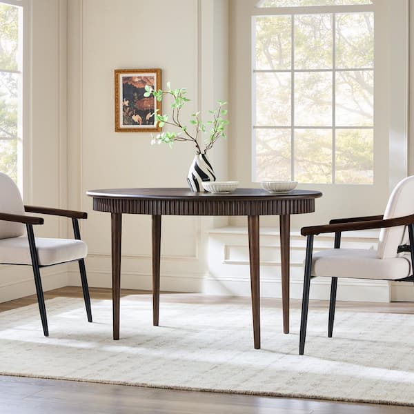 Walker Edison Furniture Company Samantha Modern Fluted Oval Solid Dark ...