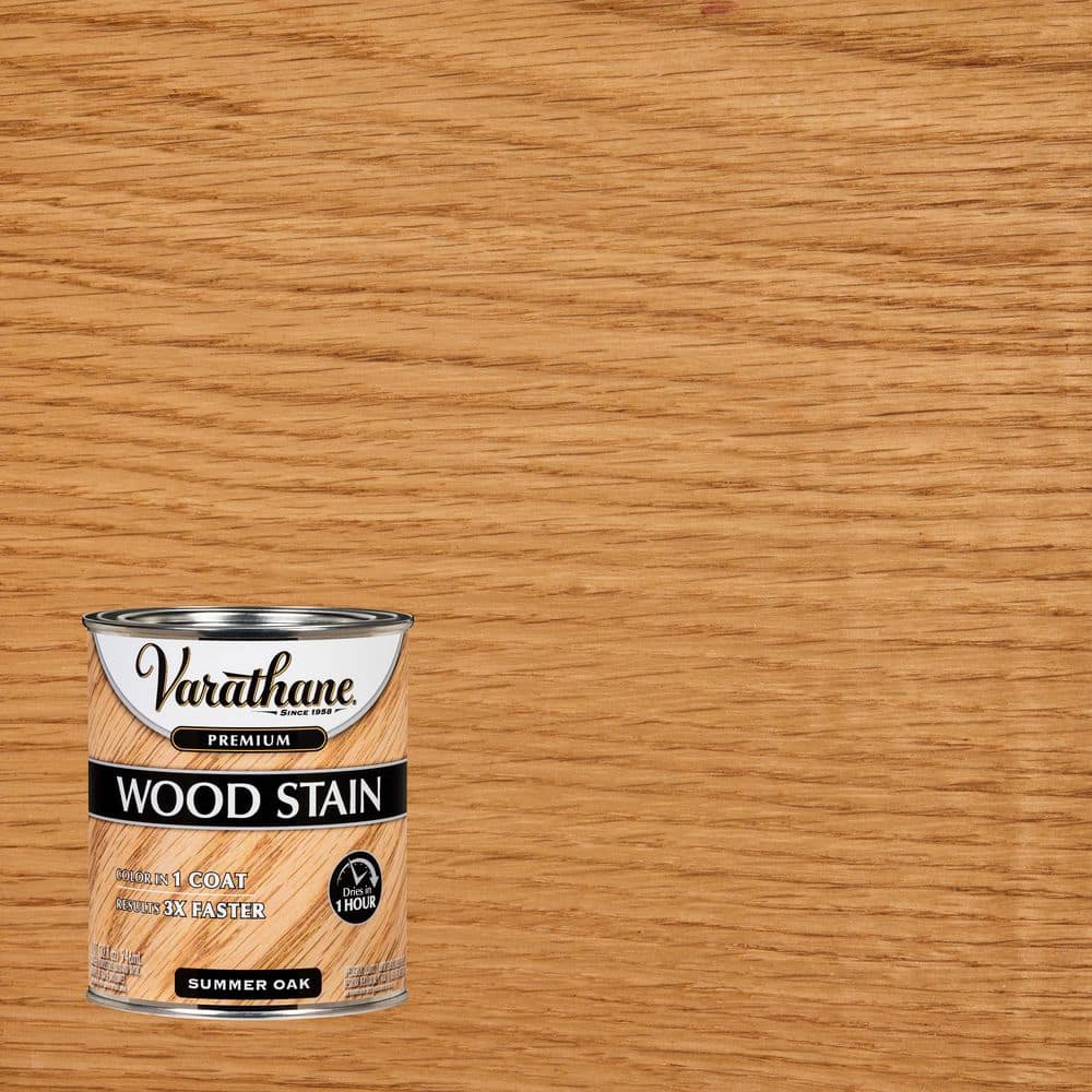 Varathane 1 qt. Summer Oak Premium Fast Dry Interior Wood Stain 266158 ...