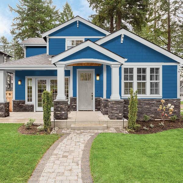 Glidden Essentials 5 gal. PPG1161 6 Starry Night Flat Exterior Paint PPG1161 6EX 05F