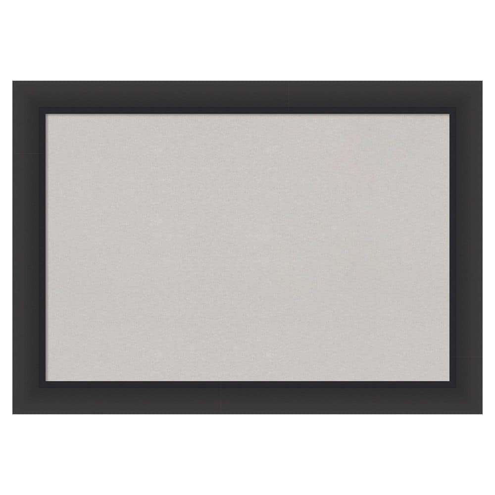 Amanti Art Sloped Black 41 in. x 29 in. Poly Framed Grey Cork Memo ...
