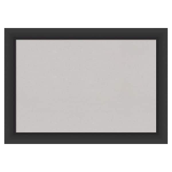 Amanti Art Sloped Black 41 in. x 29 in. Poly Framed Grey Cork Memo ...