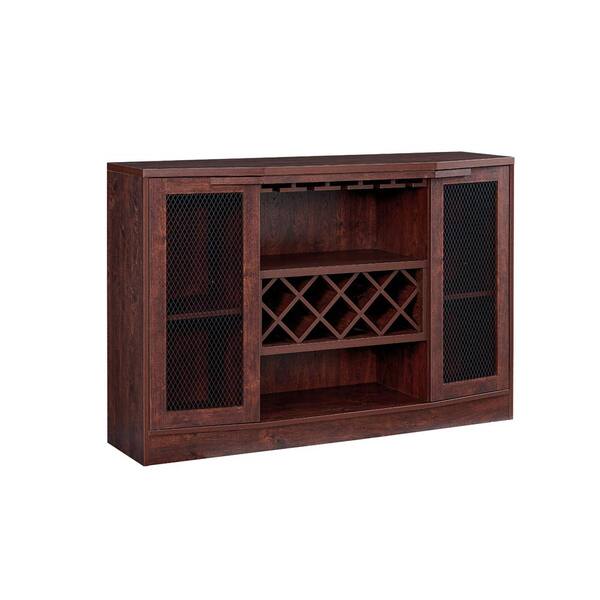 Home Source Industries Home Source Mahogany Bar Cabinet with 2-Wire ...