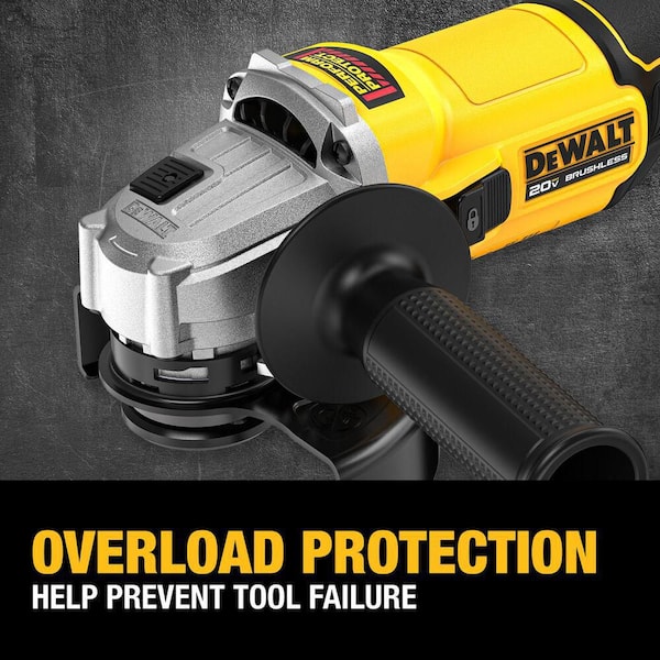 DEWALT 20-Volt MAX Cordless Brushless 4-1/2 in. Angle Grinder with Slide Switch (Tool Only ...