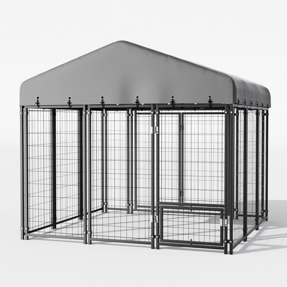 Sweecci 6 ft. x 6 ft. Large Dog Kennel Outdoor Dog Enclosure with ...