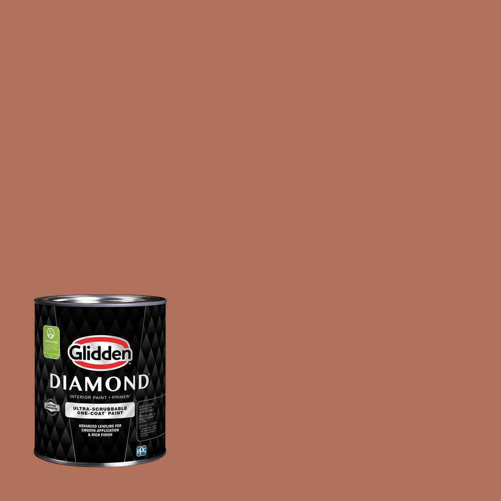 Glidden Diamond 1 qt. PPG1067-5 Copper Beech Satin Interior Paint with ...