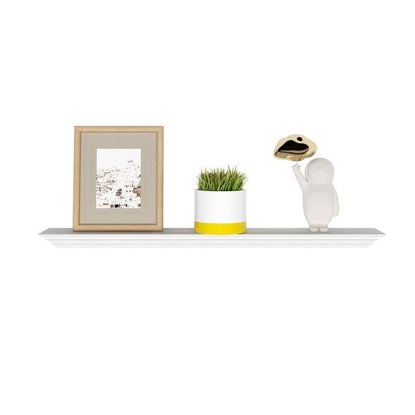 Unbranded 36 in. W x 5.25 in. D Solid Pine Wood Floating Shelves Crown Molding Floating Decorative Wall Shelf TG000214