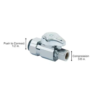 BrassCraft 1/2 in. Crimp PEX Barb Inlet x 3/8 in. Compression Outlet Angle Valve G2BRPX19X C1