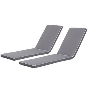 Misopily 75 x 24 Replacement Outdoor Lounge Chair Cushion with Waterproof Fabric and High Resilience Sponge in Gray 2 Pack SA11 428B035 The Home Depot