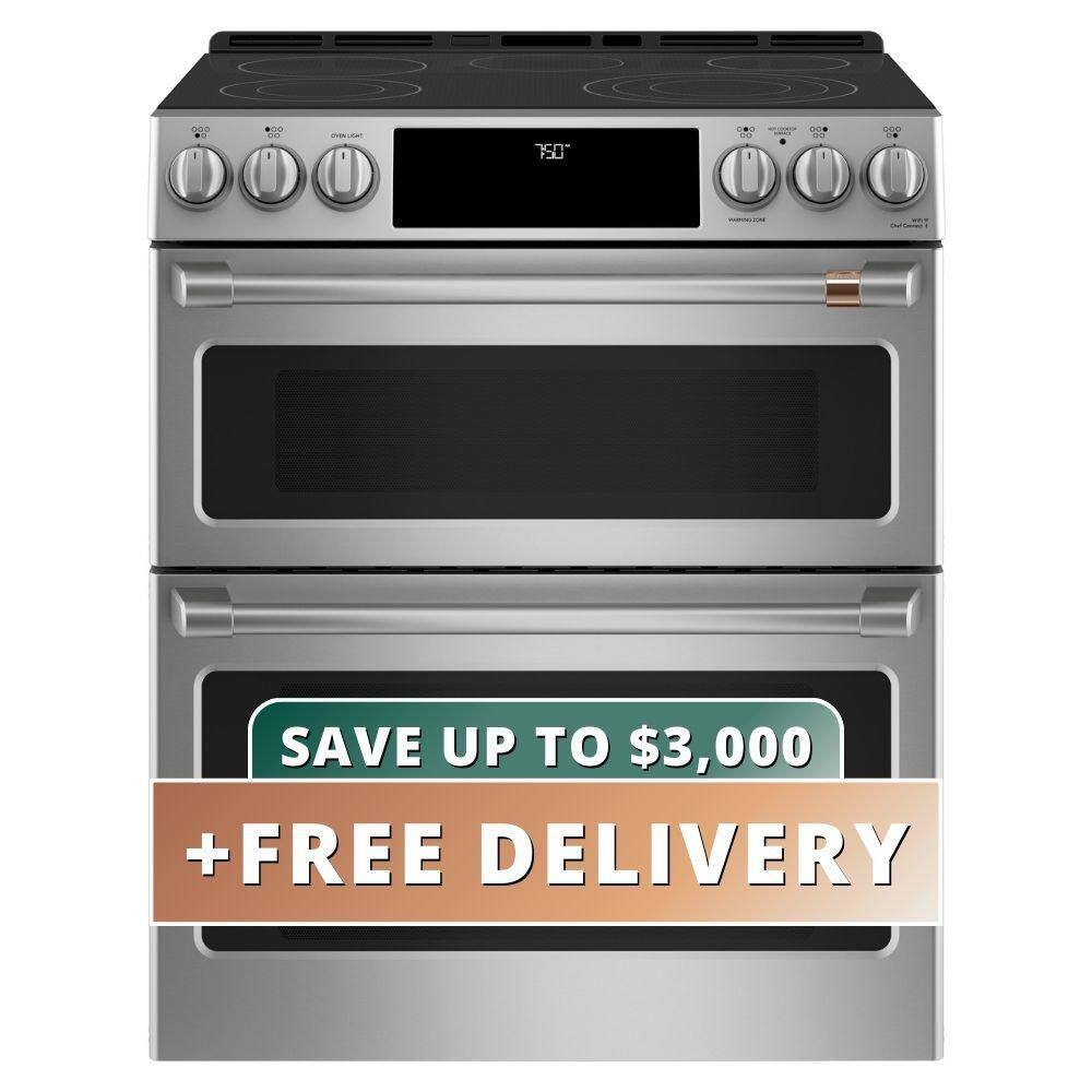 Cafe 30 in. 4 Burner Element Smart Slide-In Electric Range in Matte ...