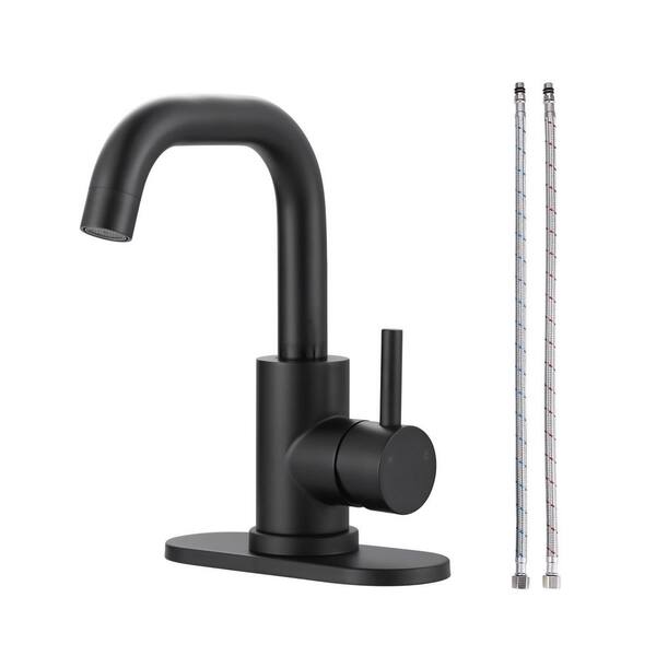 Modern Single Handle Stainless Steel Bar Faucet with Deck Plate and ...