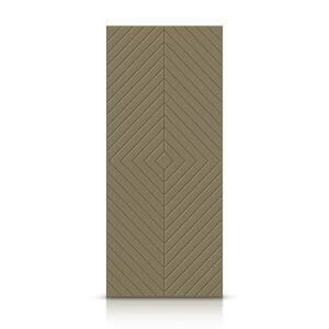 CALHOME 24 in. x 84 in. Hollow Core Olive Green Stained Composite MDF ...