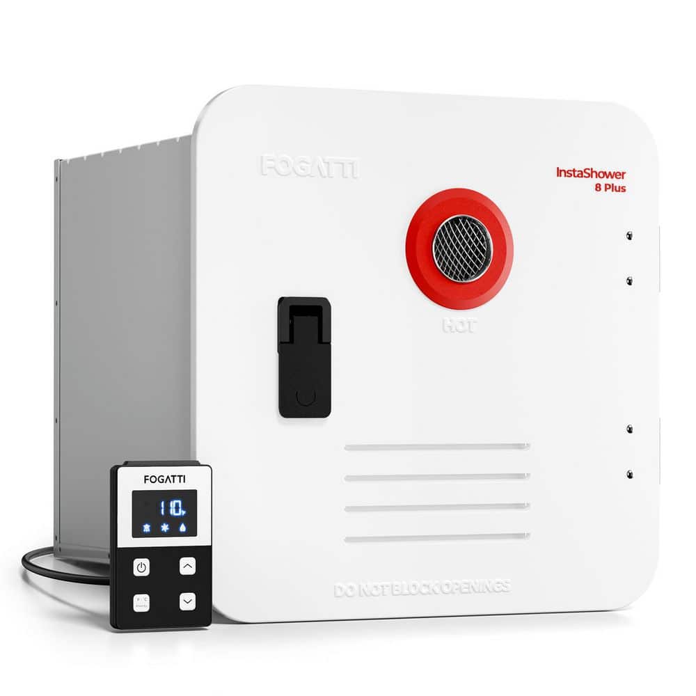 FOGATTI 55,000 BTU RV Propane Tankless Water Heater with White Door, 2. ...