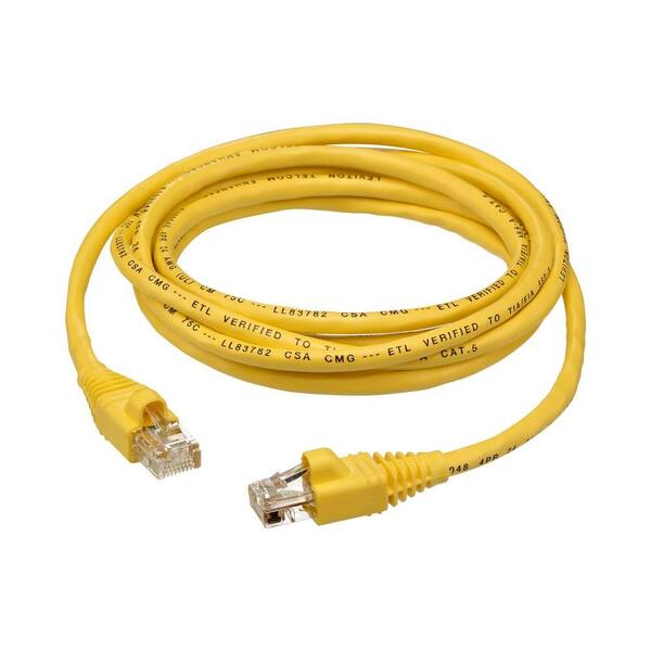 CE TECH 7 ft. Cat 5e Patch Cord - Yellow R33-AG500-07Y - The Home Depot