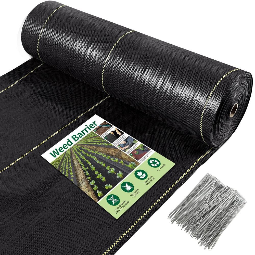 Wildaven 4 ft. W x 300 ft. L Heavy Duty Garden Woven Weed Control ...