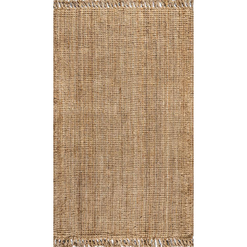 JONATHAN Y Pata Hand Woven Chunky Jute with Fringe Natural 10 ft. x 13 ...