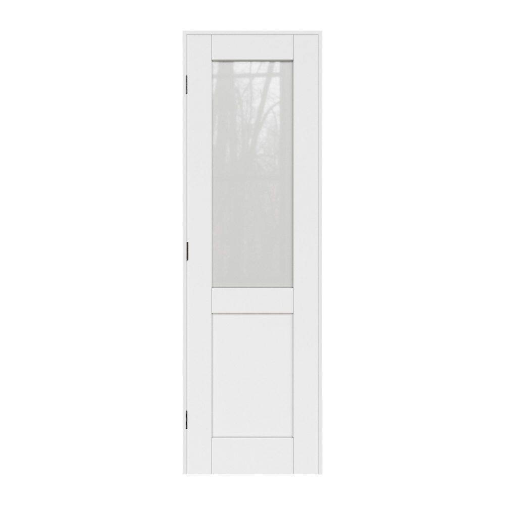 ARK DESIGN 24 in. x 96 in. Right Handed 1/2-Lite Frosted Glass White ...