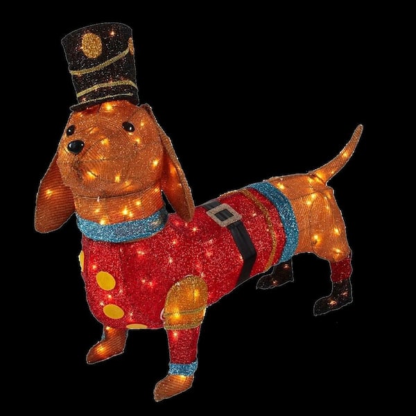 Reviews for Home Accents Holiday 40 in. Pre-Lit Tinsel Dachshund Dog in ...