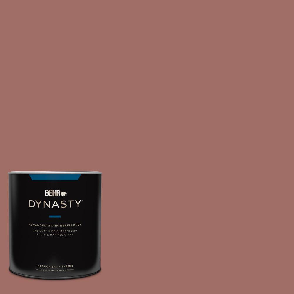 BEHR DYNASTY 1 qt. #190F-5 Brandy Satin Enamel Interior Stain-Blocking ...