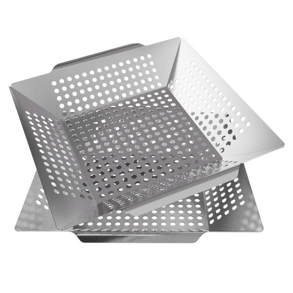 Primehome Heavy Duty 304-Stainless Steel Grill Basket Non-Stick Evenly ...