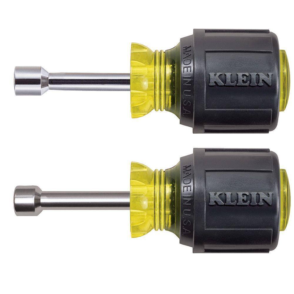 Klein Tools 2-Piece Stubby Magnetic Tip Nut Driver Set- Cushion Grip ...