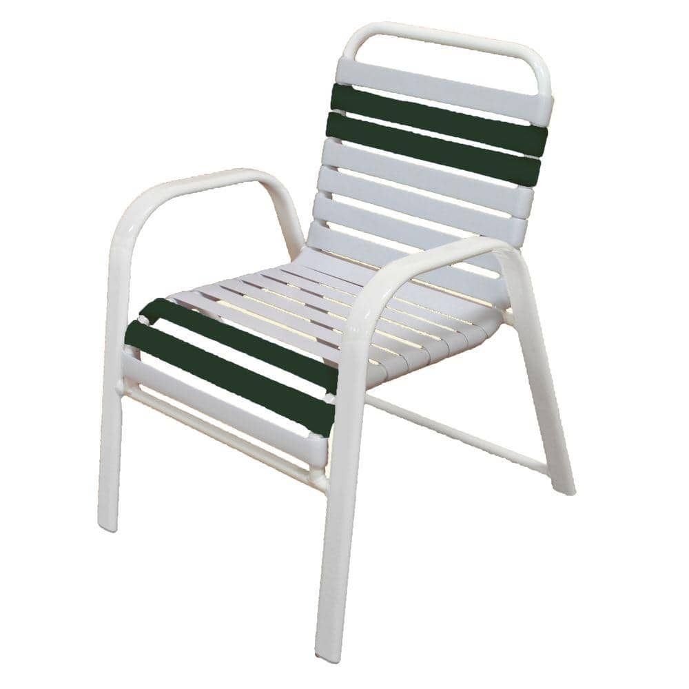 Marco Island White Commercial Grade Aluminum Patio Dining Chair with ...