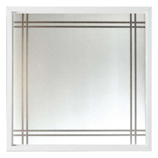 Hy-Lite 47.5 in. x 47.5 in. Prairie Decorative Glass White Vinyl Frame ...