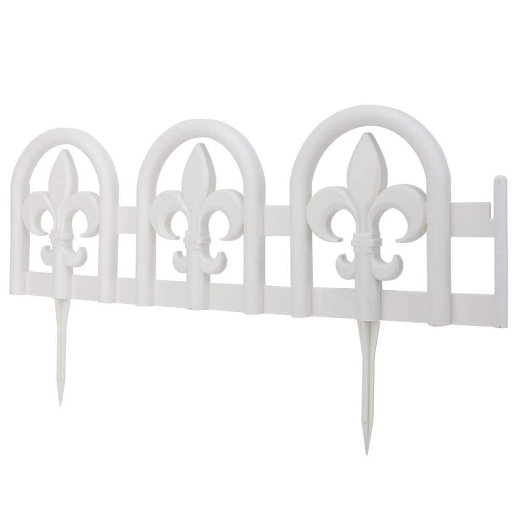 8.5 in. x 240 in. White Plastic Edging, Garden Border Edging, Yard ...