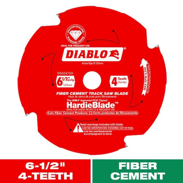 DIABLO 6-1/2 in 4-Tooth James Hardie and Fiber Cement Track Saw Blade ...