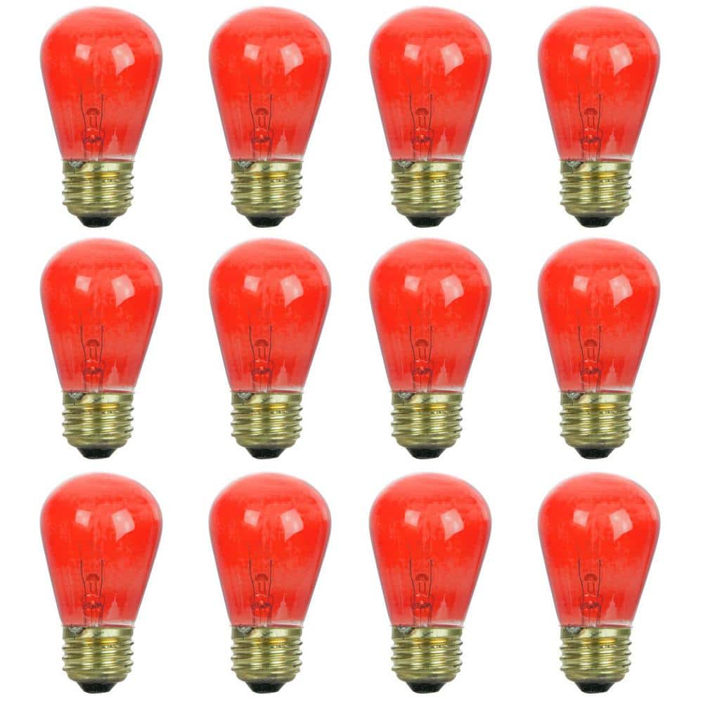 Sunlite 11-Watt S14 Incandescent Dimmable Transparent Red Party Bulbs ...