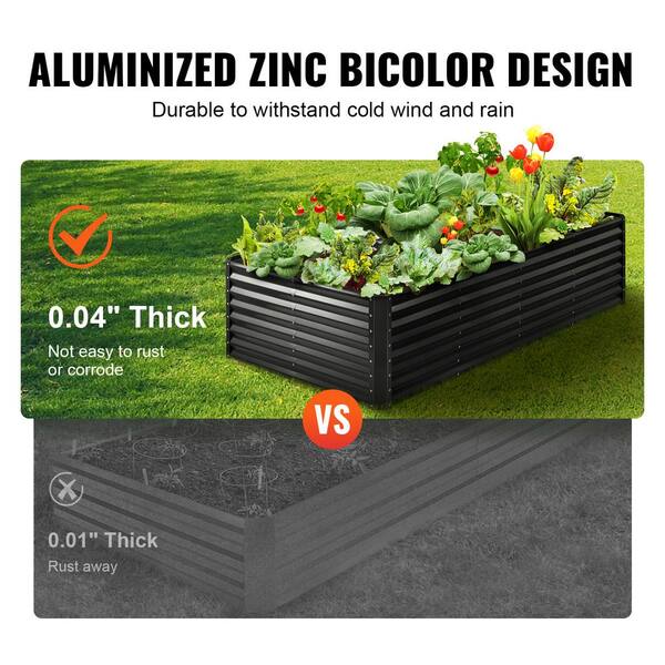 SVOPES 8ft. x 4 ft.x 2ft.Raised Garden Bed, Galvanized Metal Planter ...