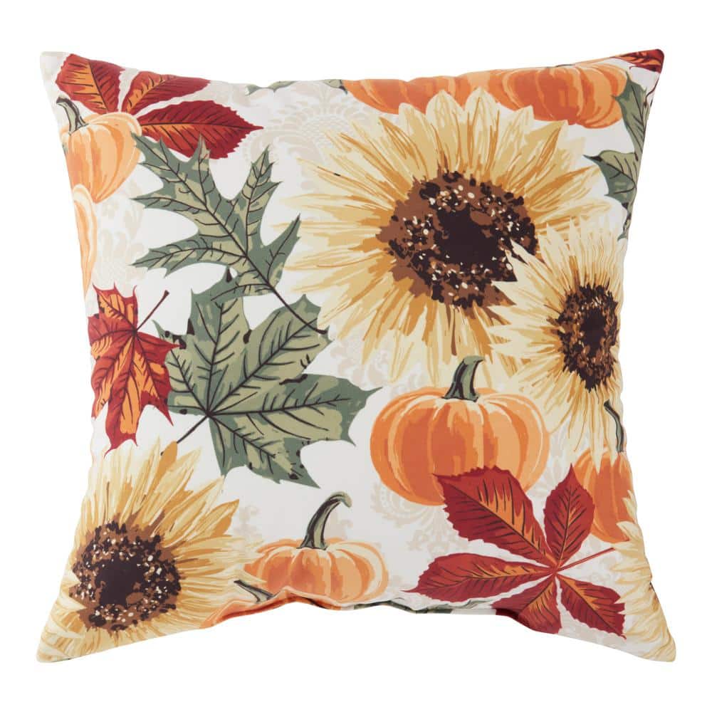 Greendale Home Fashions Fall Sunflower 18 in. x 18 in. Throw Pillow ...