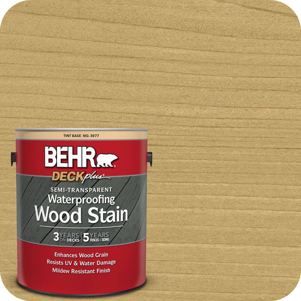 BEHR DECKplus 1 gal. #ST-139 Colonial Yellow Semi-Transparent ...