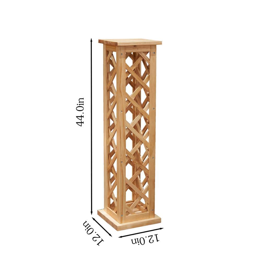 FUNKOL 10-Bottle Natural Pine Vertical Checkered Wine Rack W0004LSS1 ...