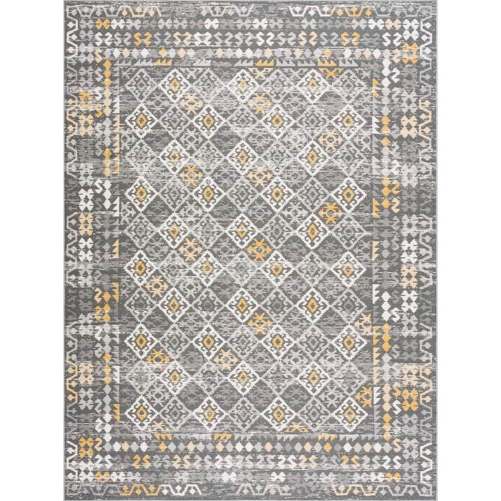 Tayse Rugs Cream Flora 5 ft. X 7 ft. Moroccan Indoor/Outdoor Area Rug ...