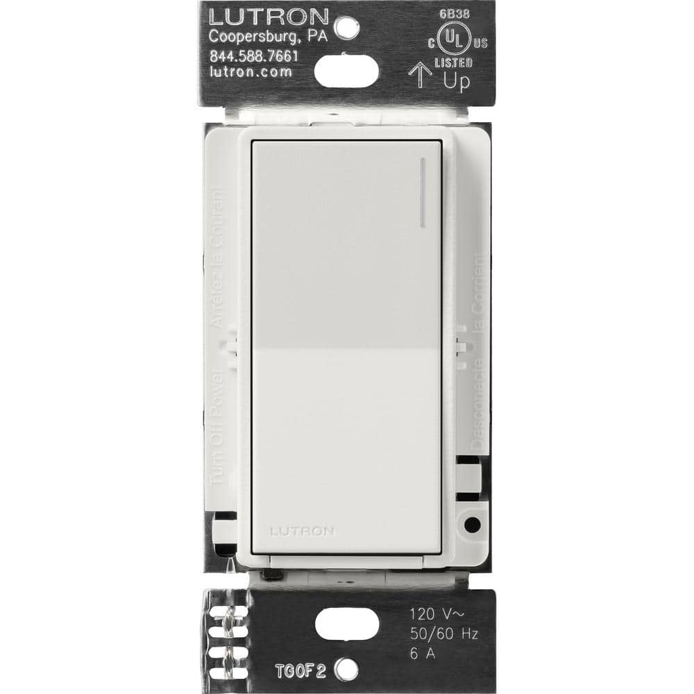Lutron Sunnata Switch, for 6A Lighting or 3A 1/10 HP Motor, Single Pole ...