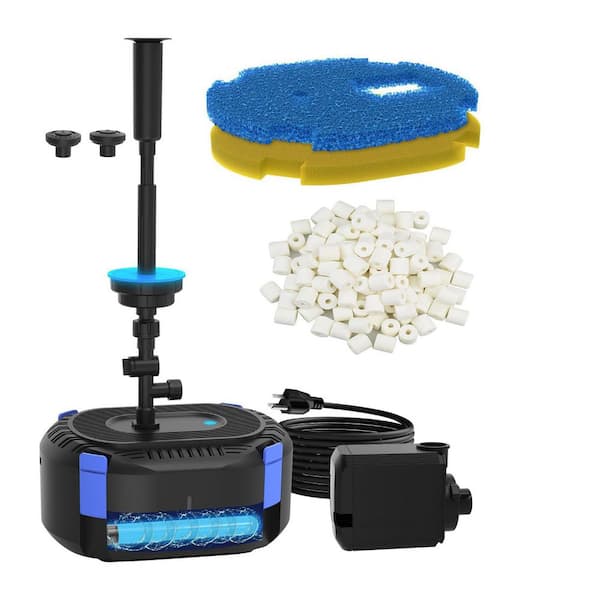 Oyezvary 550GPH Pond Fountain Kit with 3-Spray Patterns, LED Lights, U ...